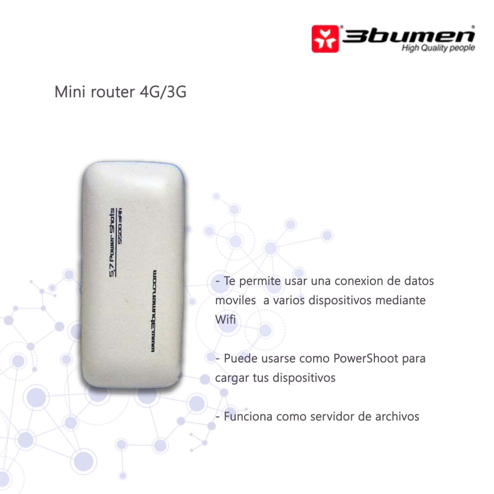 MINI ROUTER PORTATIL 4G/3G, 3BUMEN en Colombia desde $107.100