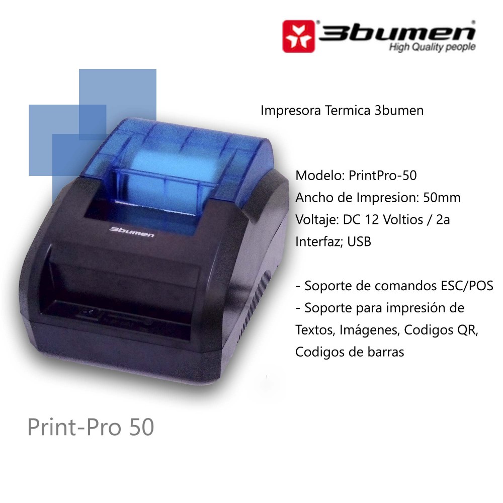 IMPRESORA POS MODELO PRINTPRO 50 3bumen, 3BUMEN en Colombia desde $195.500