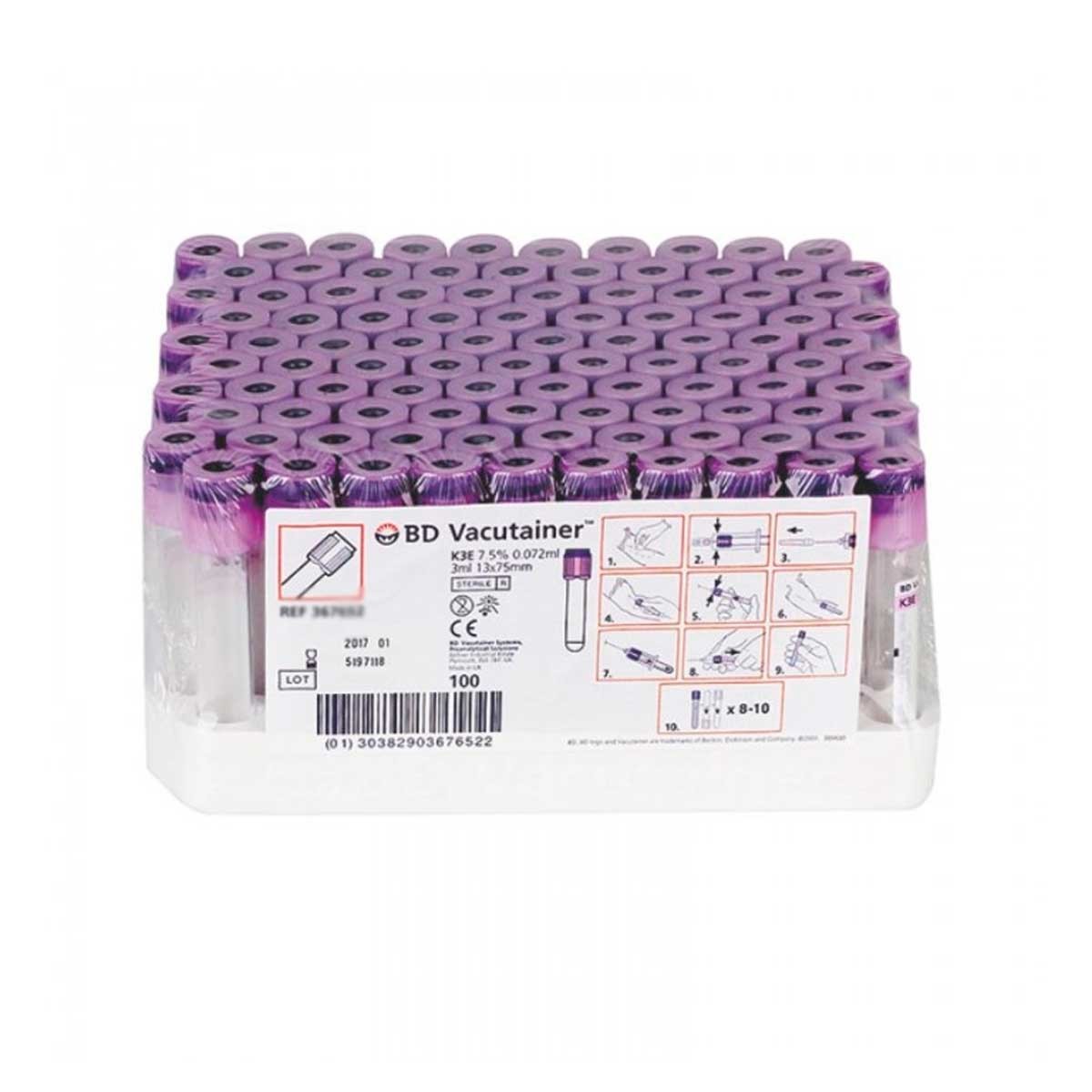 TUBO AL VACIO TAPON LILA 367856 B.D, BD VACUTAINER en Colombia desde $0