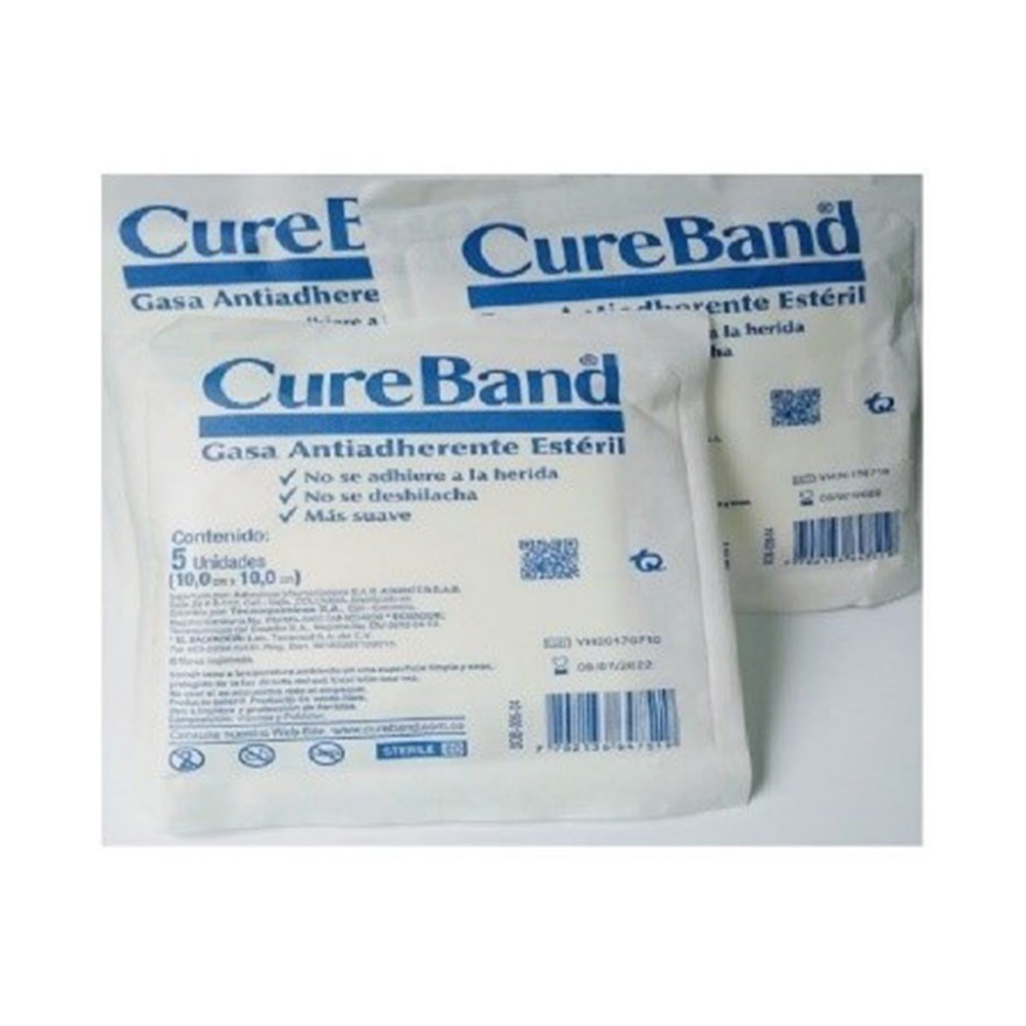 GASA PRECORTADA ESTERIL DE 4 X 4 SOBRE POR 5 UND CUREBAND, CUREBAND en ...