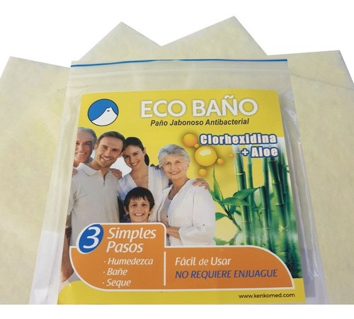 PAÑO JABONOSO ECO BAÑO CON ANTIBACTERIAL / CLORHEXIDINA, Eco Ba en ...