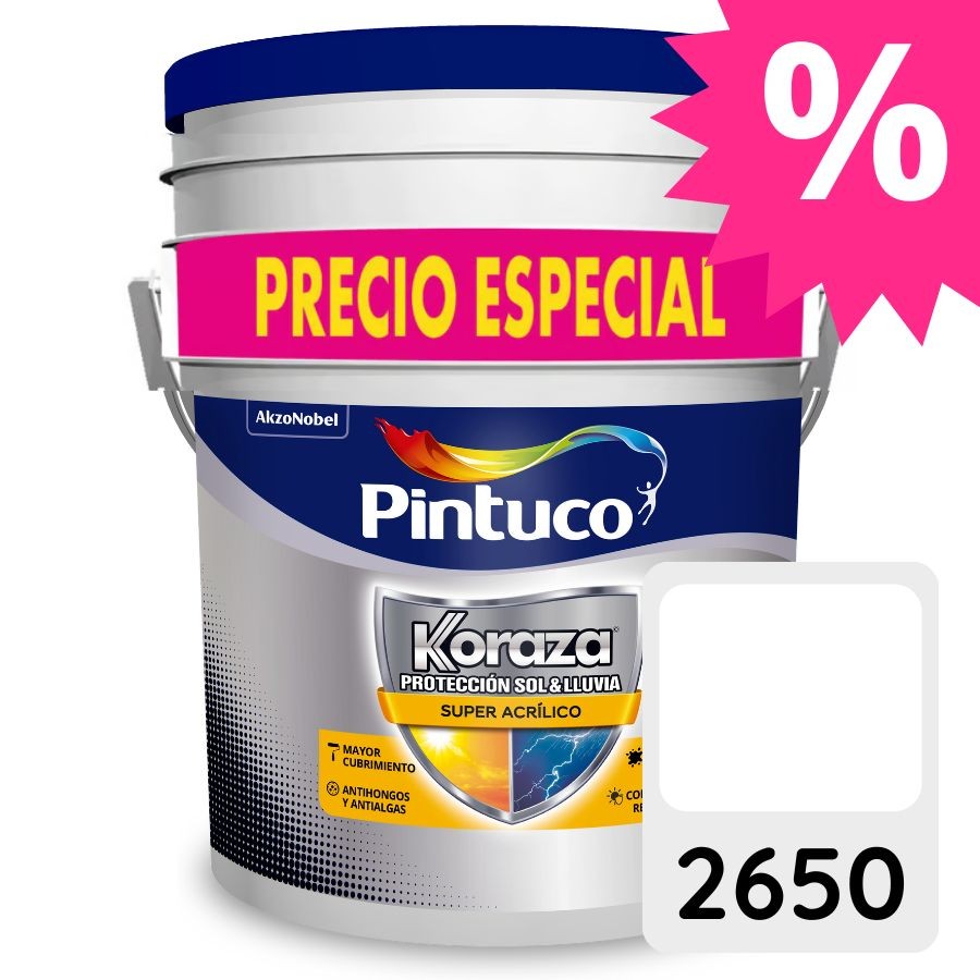 Pintura Koraza Blanco PRECIO ESPECIAL Super acrílica Cuñete 5 galones ...