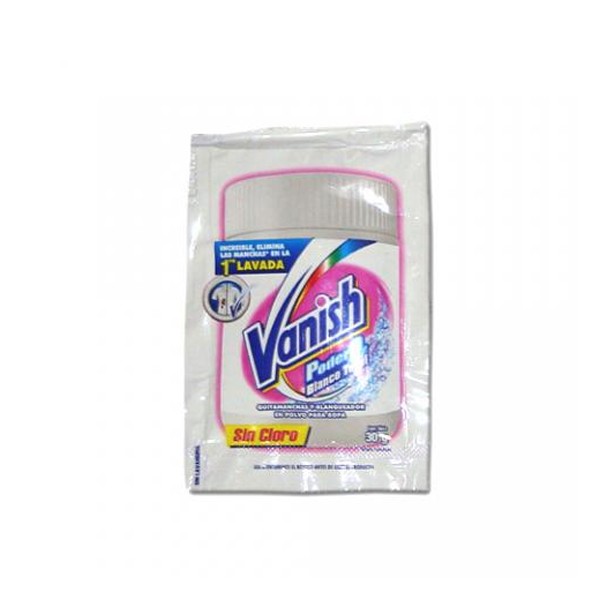 Vanish Poder O2 Blanco Total en Sobre X 30 gr, Detergentes en ...