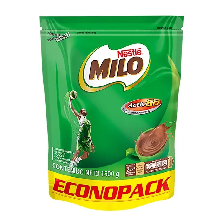 Milo Bolsa X 1500 gr, Bebida achocolatada en polvo en ...